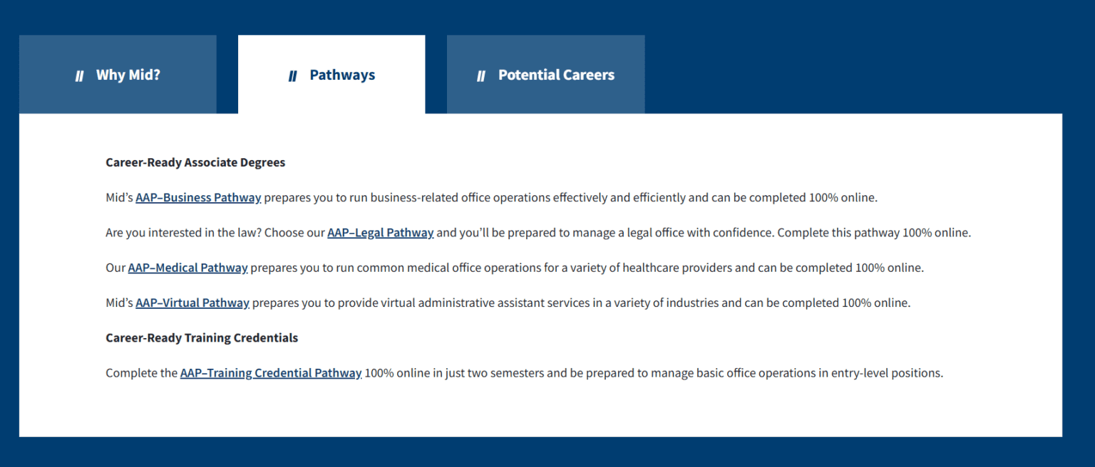 Career Pathways: How Mid Michigan College Transformed Their Website ...